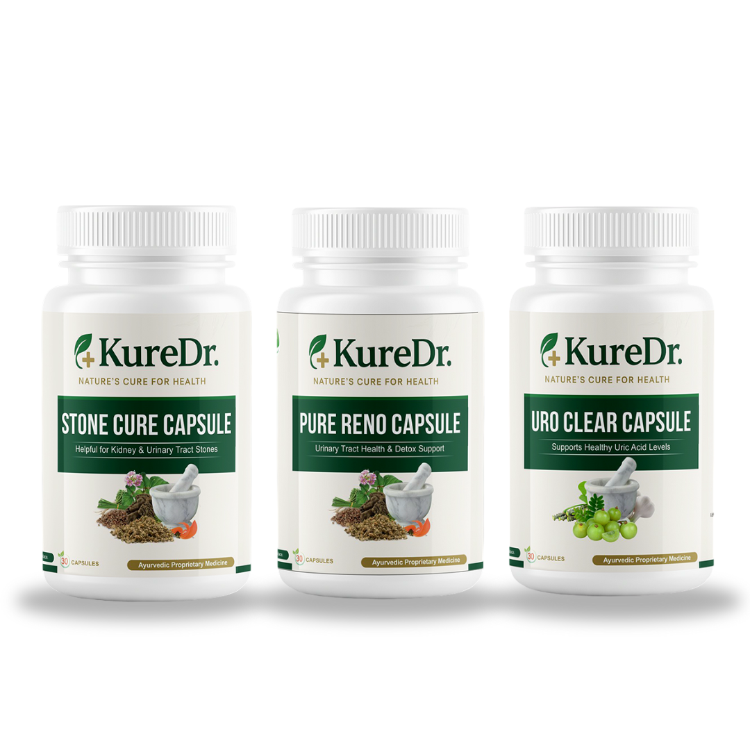 Stone Cure Capsule + Pure Reno Capsule + Uro Clear Capsule - kuredr.in